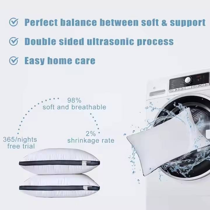 2026 High Popular Light Luxury Comfort Pillow Polyester Soft White ...