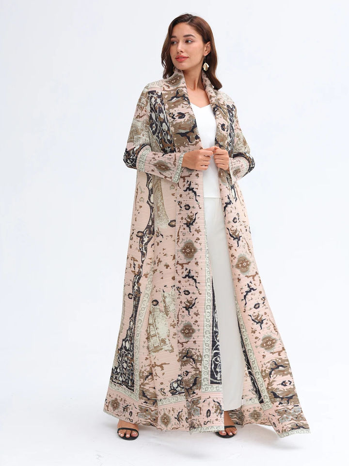 Abaya Dubai 2025 New Tianpei Turkey Floral Patterns Pleated Abaya Front ...