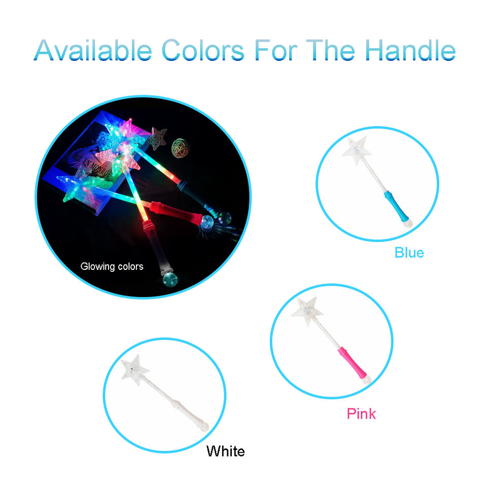 16" LED Star Magic Wand Projection Ball 3 Function Confetti Tube ...