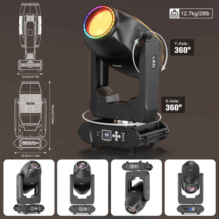 Double prism spot Beam 14r 295w Double Prism Spot Beam Light Cabeza ...