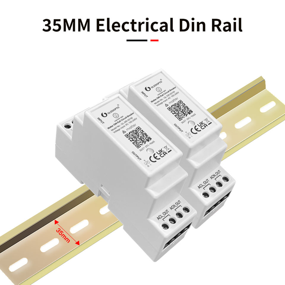 2025 GLEDOPTO Smart Matter Din Rail Circuit Breaker AC100-240V