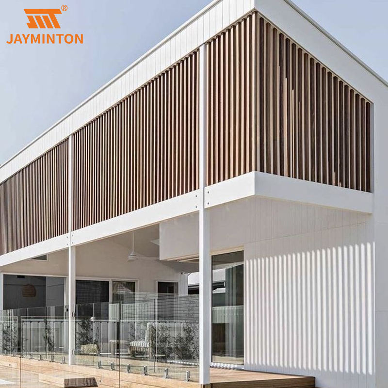 Two-Piece Aluminum Batten Strip Cladding with Wooden Look Waterproof ...