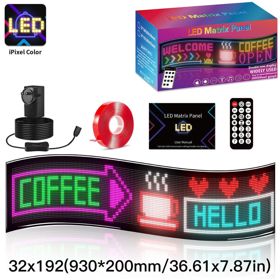 6144 LED Matrix Panel Illuminated Sign Flexible Smart Screen App LED ...