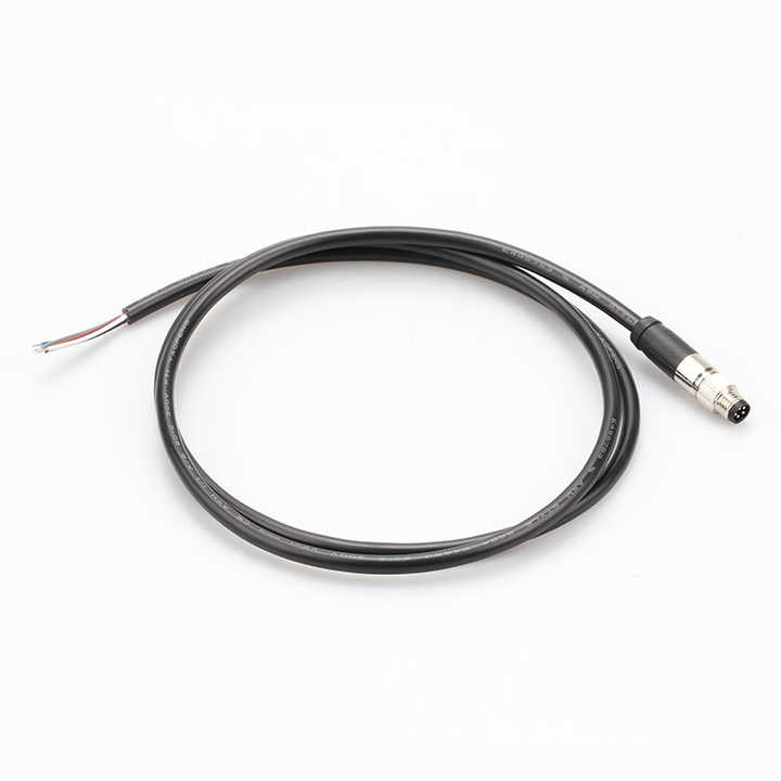 M8 Molded Right Angle Elbow Circular Custom PVC PUR Shielded Cable a B D Code 3p 4p 5p 6p 8p ...