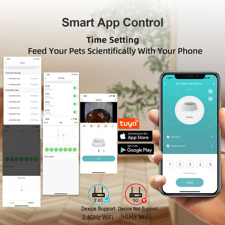 OEM Smart Pet Feeders With Camera and Voice Control Cats Dogs Feeders ...