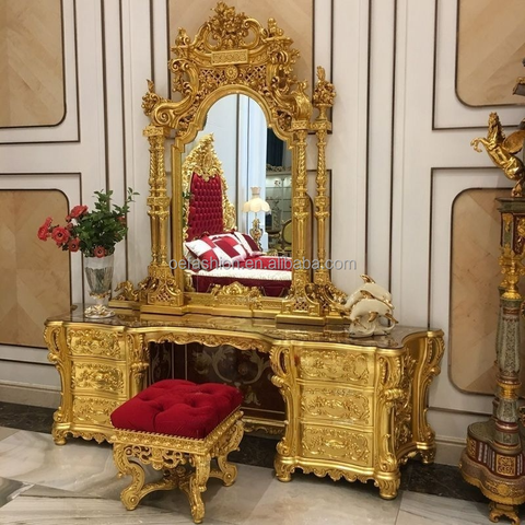 OE-FASHION French Style Dressing table/Vanity/Dresser & Stool Set ...