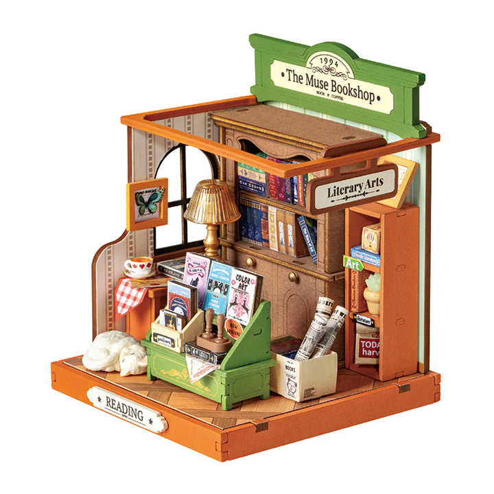 Robotime Rolife DIY Miniature House DS040 - the Muse Bookshop Model Kit