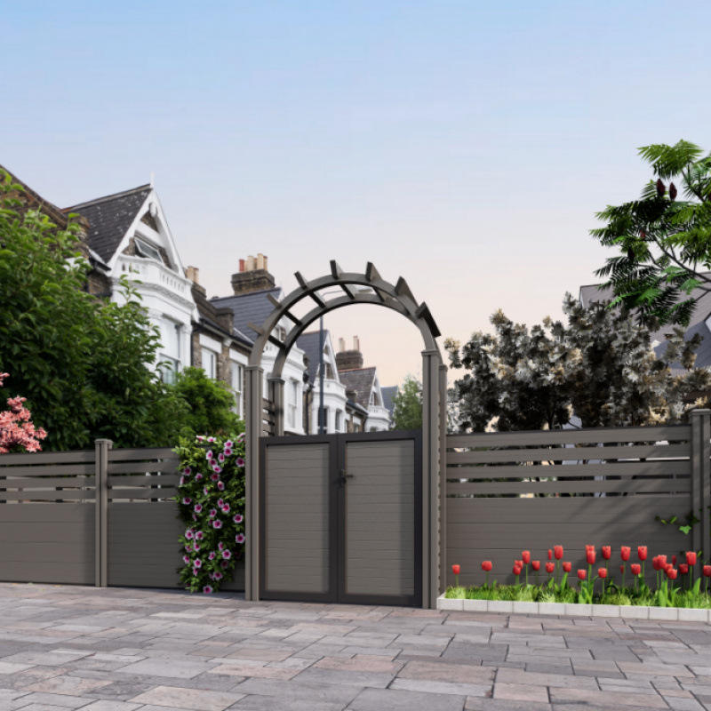 WPC Commercial Enclosure Fence Aesthetic Composite Barrier UV-Resistant ...
