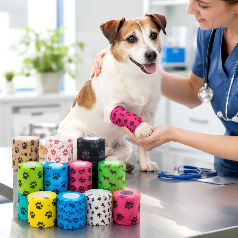 Custom Logo Waterproof Cohesive Veterinary Bandage Self Adherent Vet ...