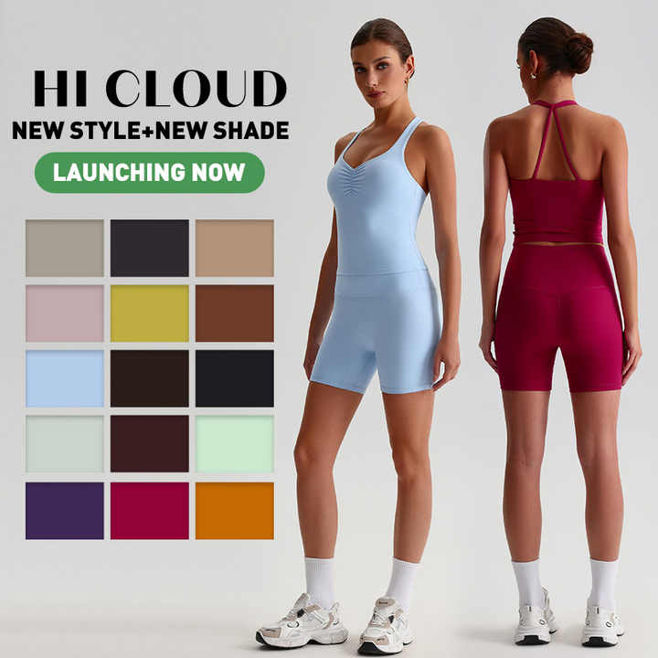 SHINBENE Hi Cloud Classic Padded Strappy Workout Yoga Sports Bra for Women Sexy Cross Back ...