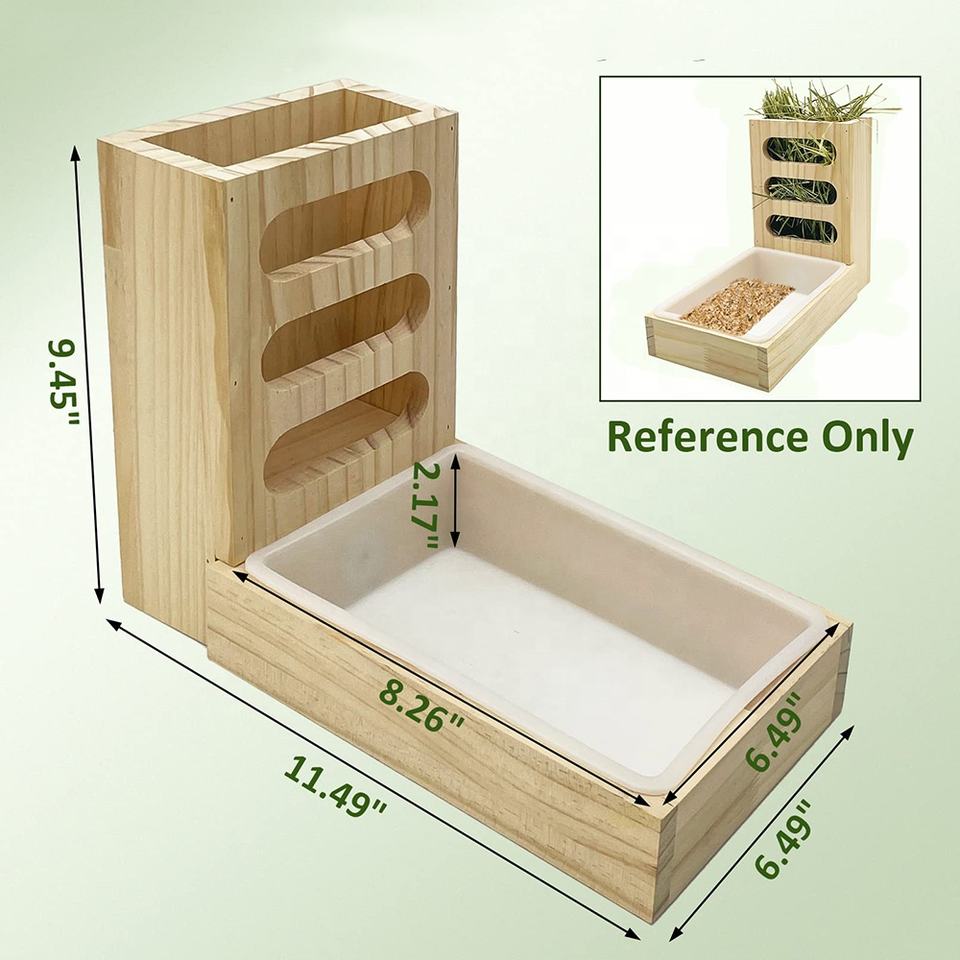 Custom Wooden Food Feeding Manger Chinchilla Bunny Hay Dispenser Small ...
