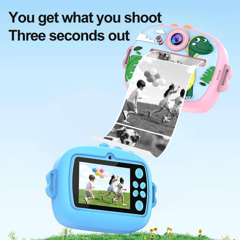 Dinosaur Kids Instant Print Camera, Mini Pocket Thermal Photo Printer ...
