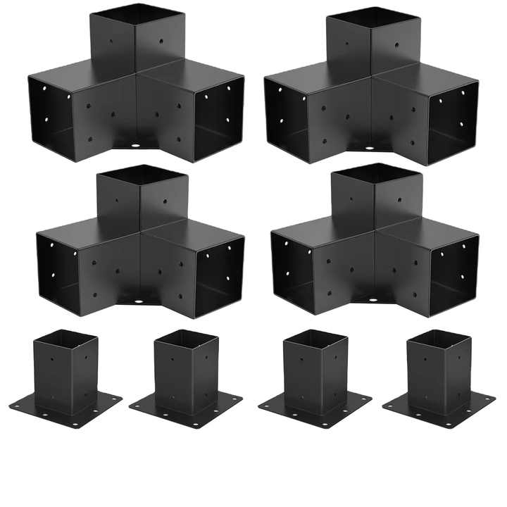 2x4 Fence Bracket Black Deck Rail Bracket Connectors for Railing Wood ...