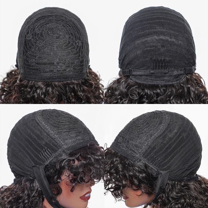 Cuile 200% Density Human Hair Wigs 10-14 Inches 180% Density Short ...