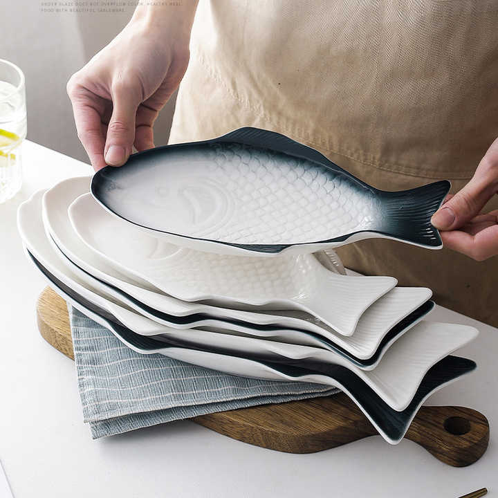 Fish Shaped Serving Platter - Creative Ceramic Dish