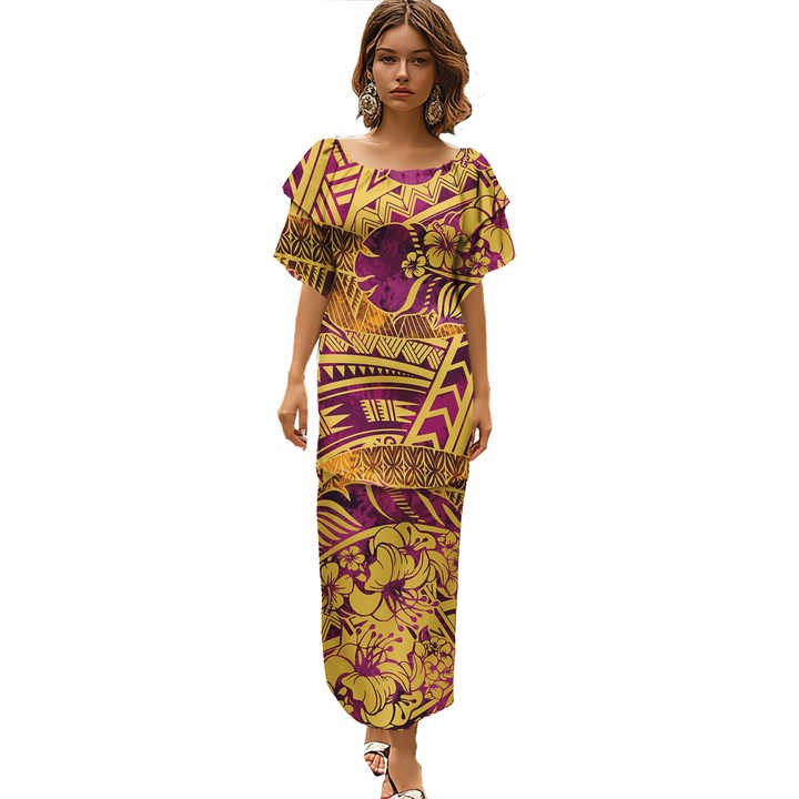 Samoan Polynesian Tribal Fijian Tapa Samoa Print on Demand Custom Puletasi Dress Sexy Asia ...