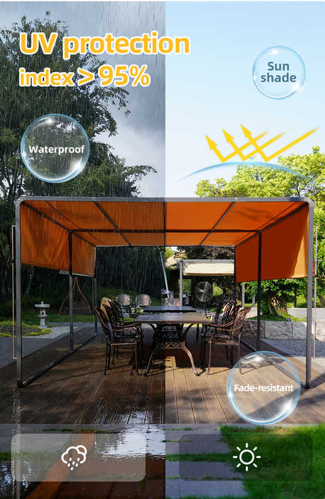 Outdoor Sunshade Manual Fabric Sunshade Aluminum Awning Rain Canopy ...