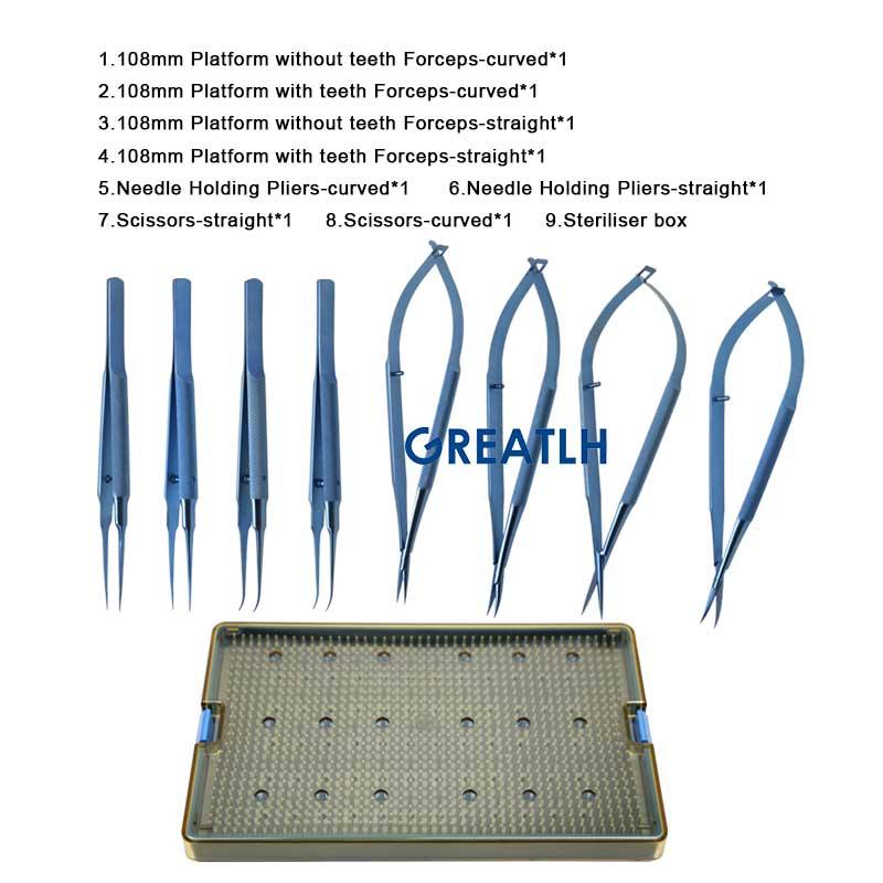 Titanium Ophthalmic Surgical Instruments Set Needle Holder Scissor ...
