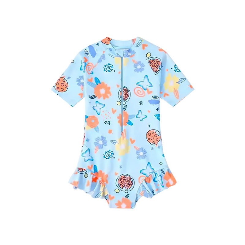 Custom Short Sleeve Child Swimsuit Hot Toddler Kids Swimwear One Piece ...