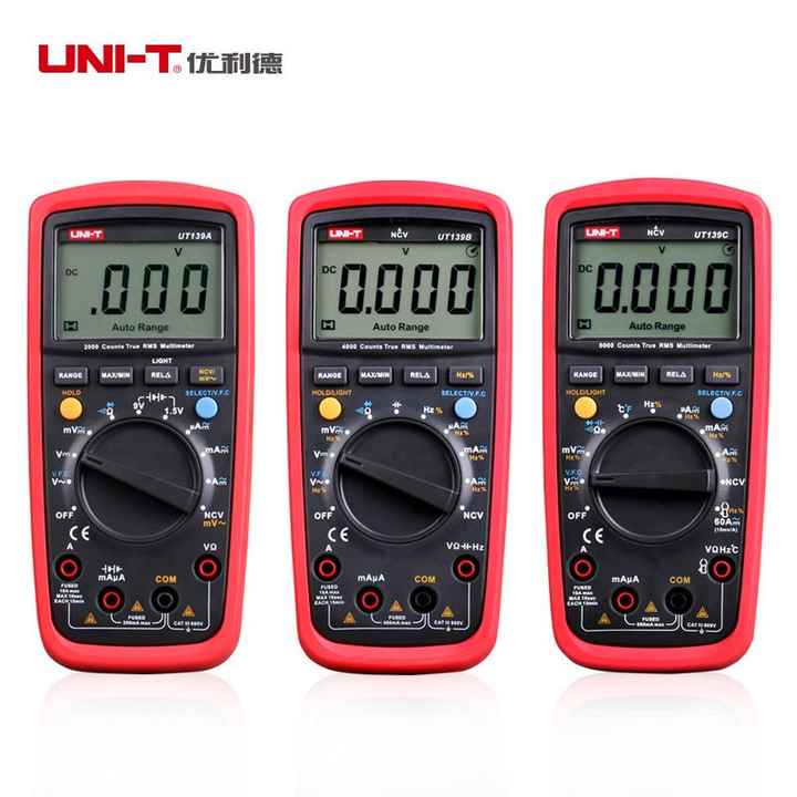 UNI-T UT139A UT139B UT139C True RMS Digital Multimeter Auto Range AC DC Voltmeter Ammeter ...