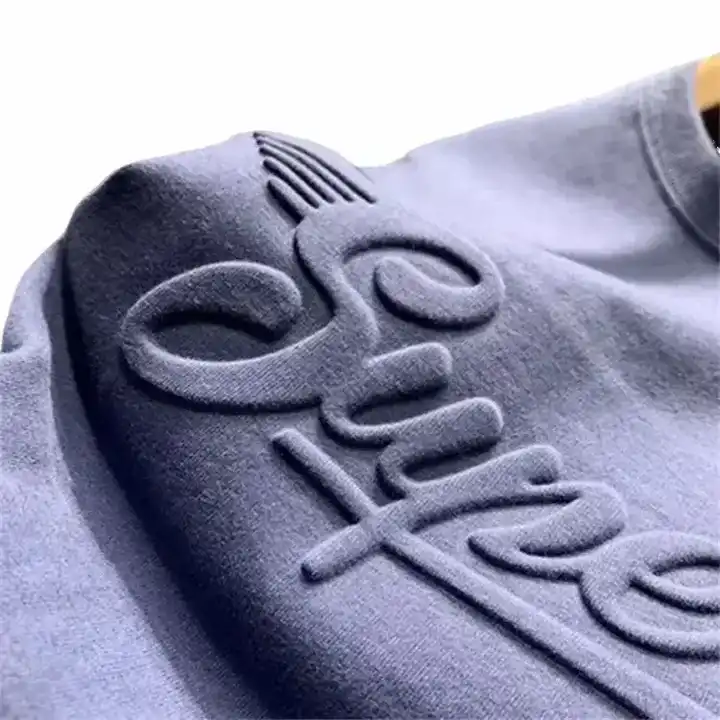 Custom Logo High Quality 3D Embossed Print 100% Cotton Heavy Weight ...