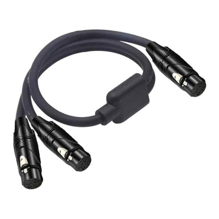 Dual 2 Female Plug Y Splitter Adaptor Audio Cable with 3Pin XLR Female ...
