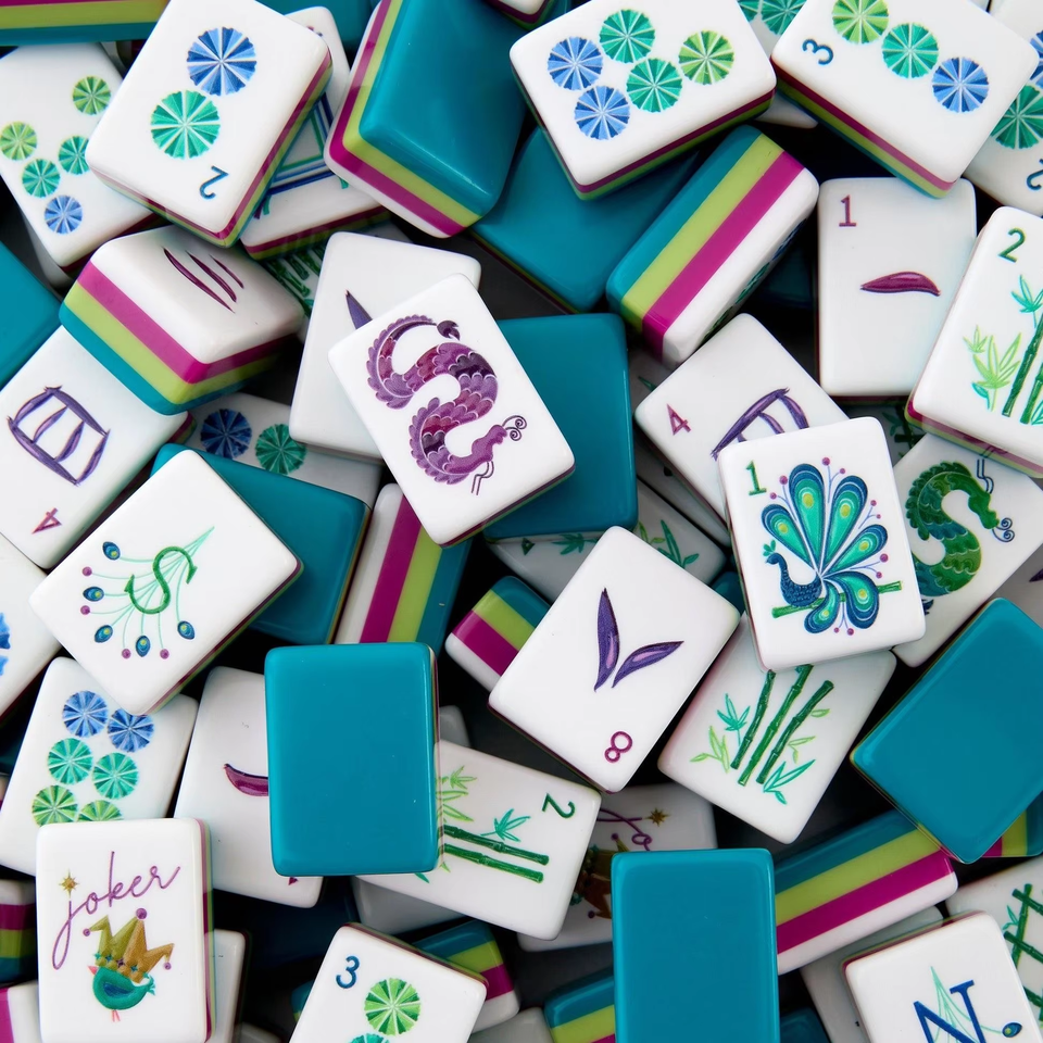 Modern Luxury Green Mahjong Tiles American 4-Layer Acrylic Portable for ...