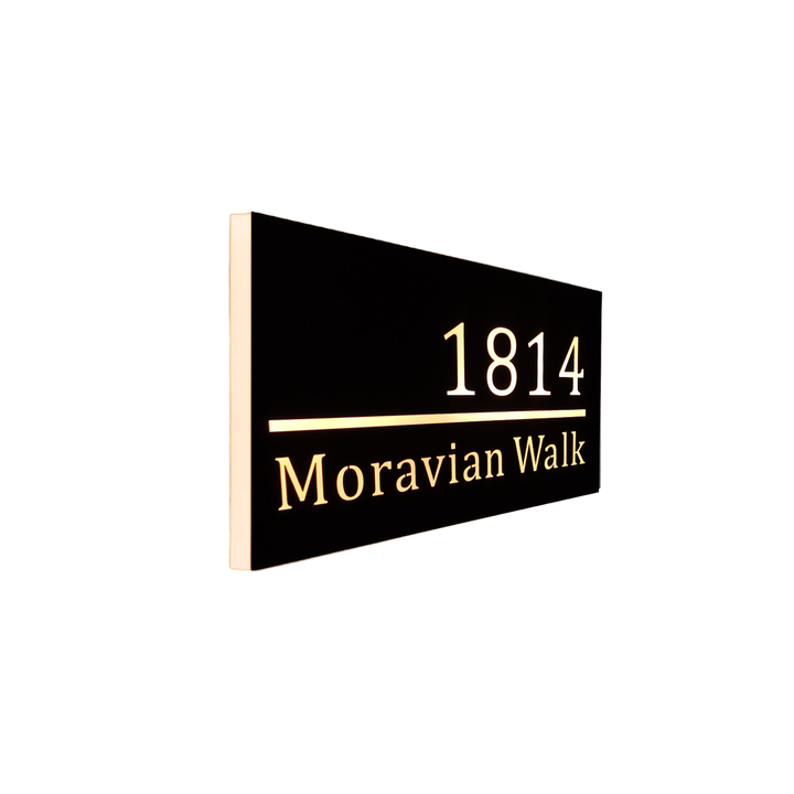 Custom LED Backlit House Address Sign Illuminated Dormitory Residential ...