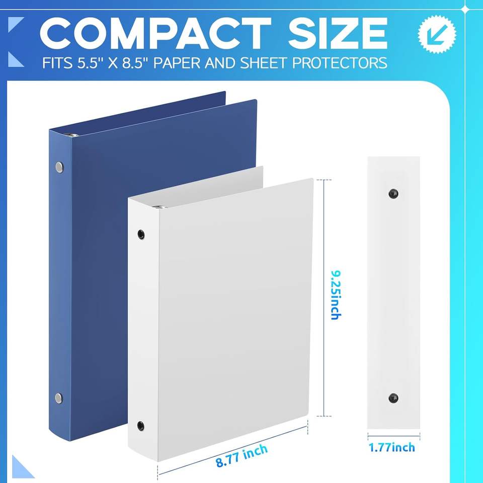1.5 Inch Mini 3 Ring Binder Plastic Flexible Three Round Rings Small ...