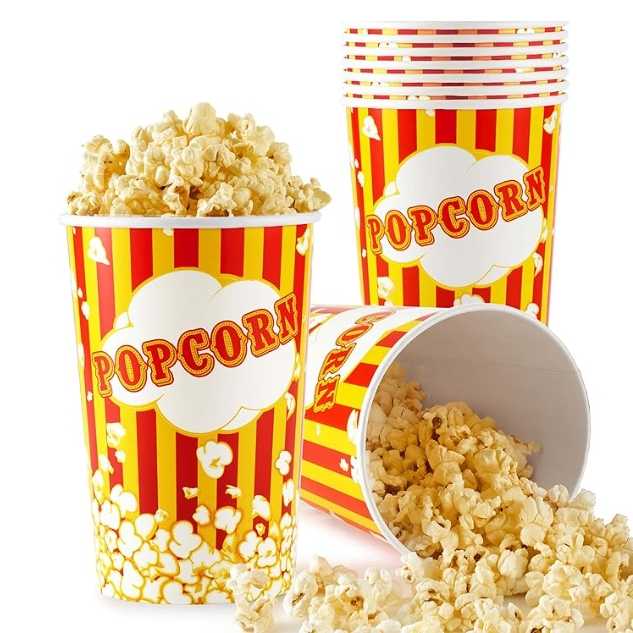 32oz 46oz Disposable Popcorn Box Custom Printed Paper Cup for Popcorn ...