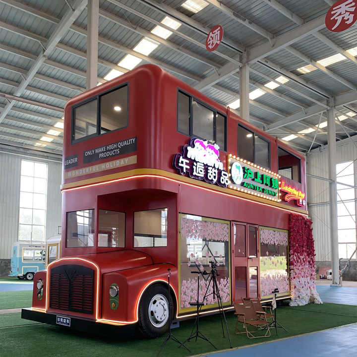 Custom Low Cost Red Double Decker Food Vending Bus Restaurant Mobile ...