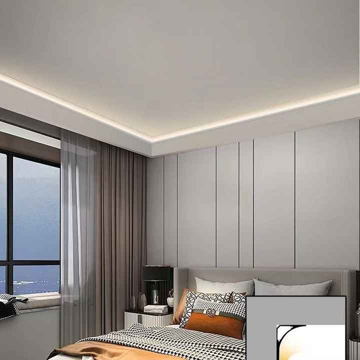 Anodized Aluminium Ceiling LED Linear Light Trim Profile