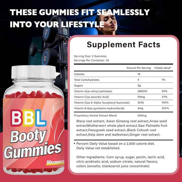 OEM Private Label Hip Butt Gummies Maca Gummy Big Hip Enlargment Candy ...