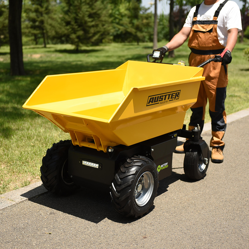 AUSTTER 500KG Hydraulic Site Small Truck Loader Mini Electric Power Wheel Barrow Dumper Wheelbarrow