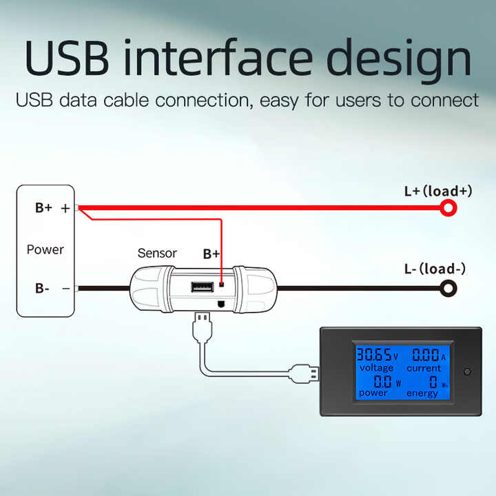 PZEM-051 DC Digital Multimeter - 6.5-100V Voltage Meter