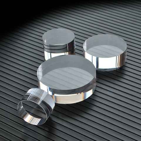 Custom Clear Round Block Solid Acrylic Display Riser