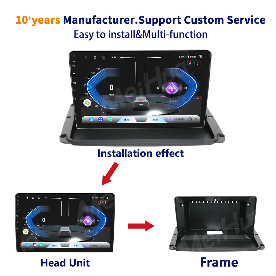 Meihua 9 Inch Android Auto Radio Fascia Frame Interior Accessories Kit ...
