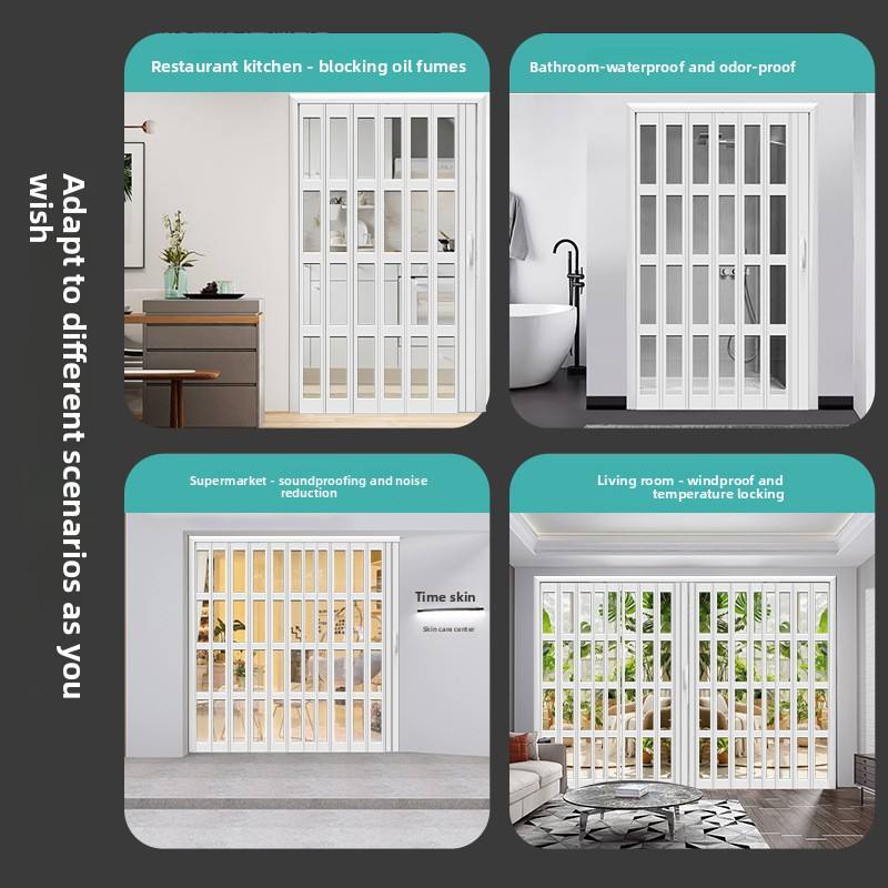 PVC Folding Door Open-Style Modern Minimalist Sound Insulation Kitchen ...