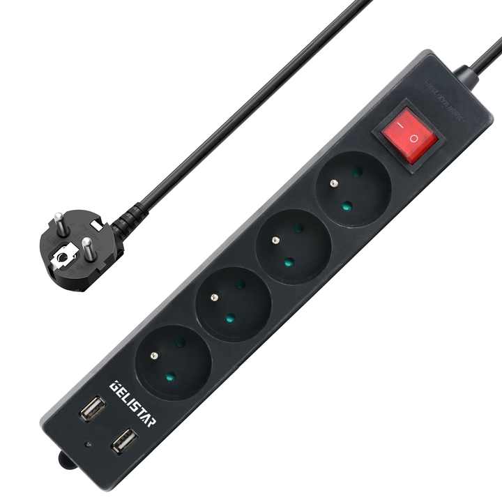 French Power Socket Color Black with Switch 4 Ways 2 USB| Alibaba.com