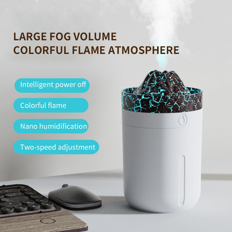 Simulated Carbon Fire Humidifier - Portable Volcano Diffuser