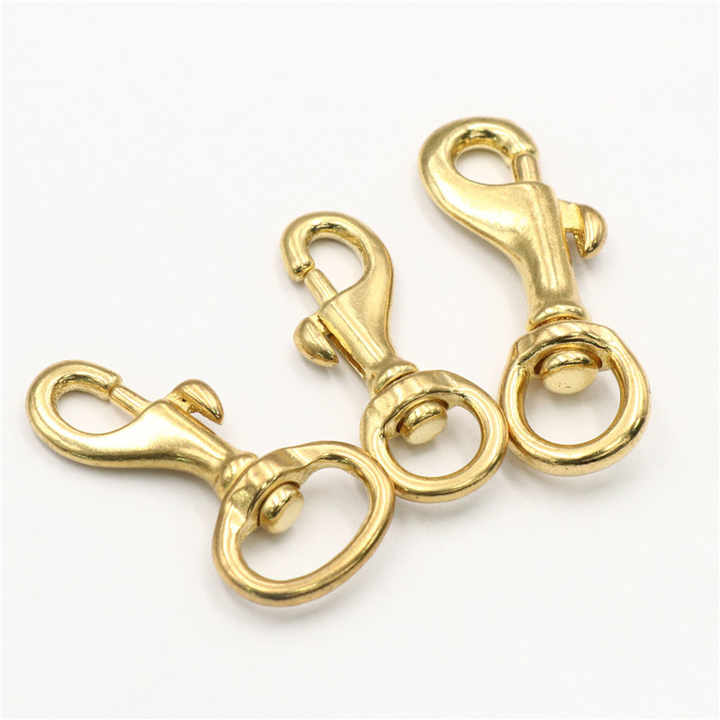 Solid Brass Snap Hook Carabiner Bolt Swivel Trigger Clip Lobster Clasps ...