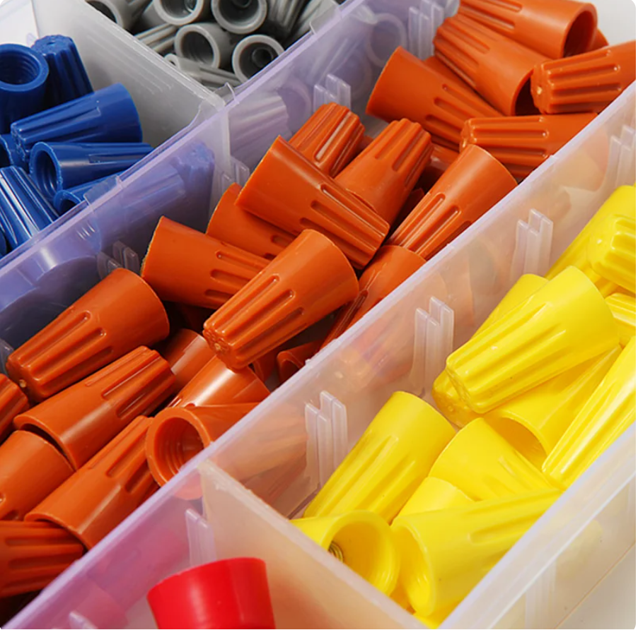Assorted Colorful Electrical Wire Connectors Nuts Electric Caps ...