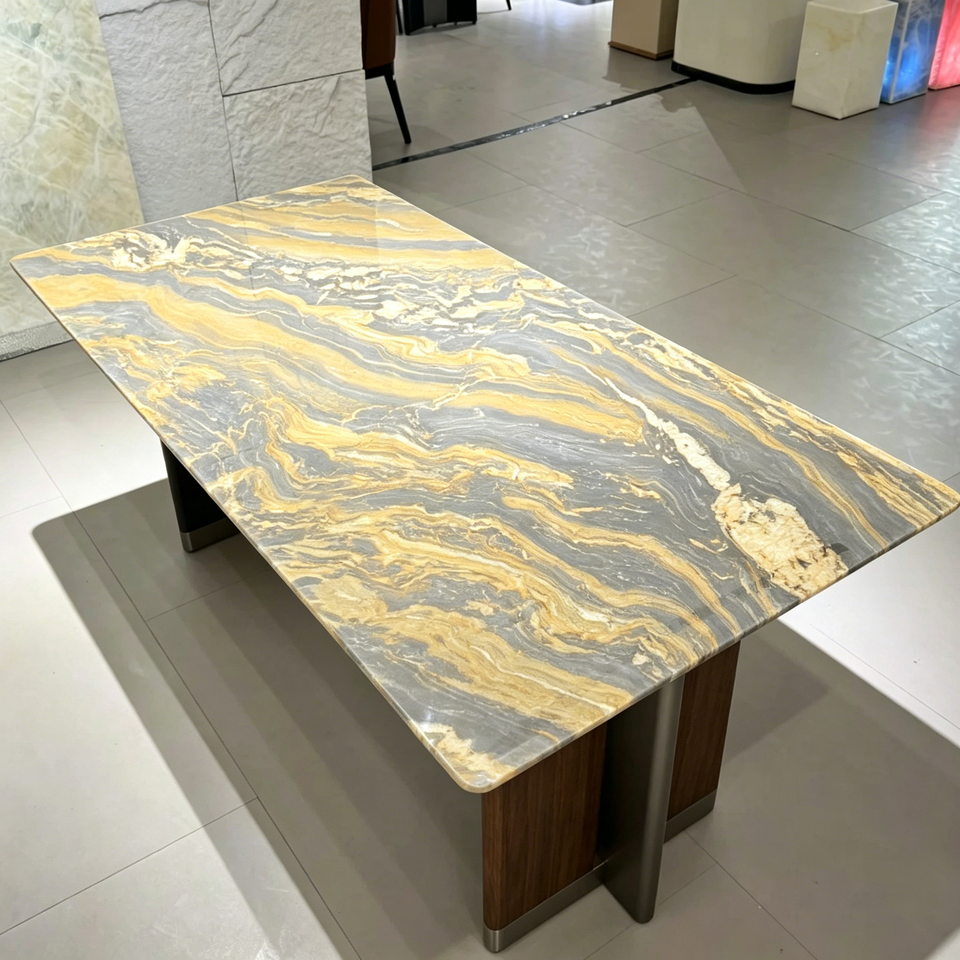 Calacatta Marble Dining Table Bulgari Purple Suitable for Villa High ...