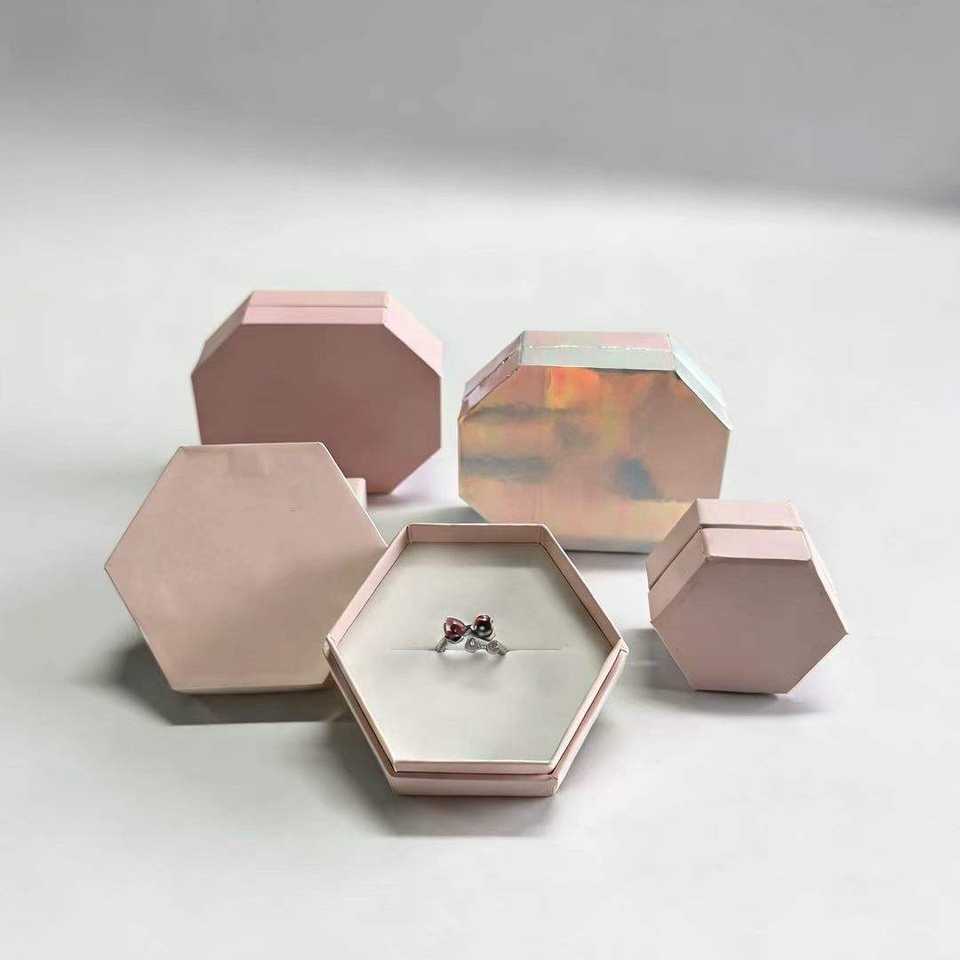 Customized High-End Hexagonal Kraft Paper Jewelry Packaging Box UV ...