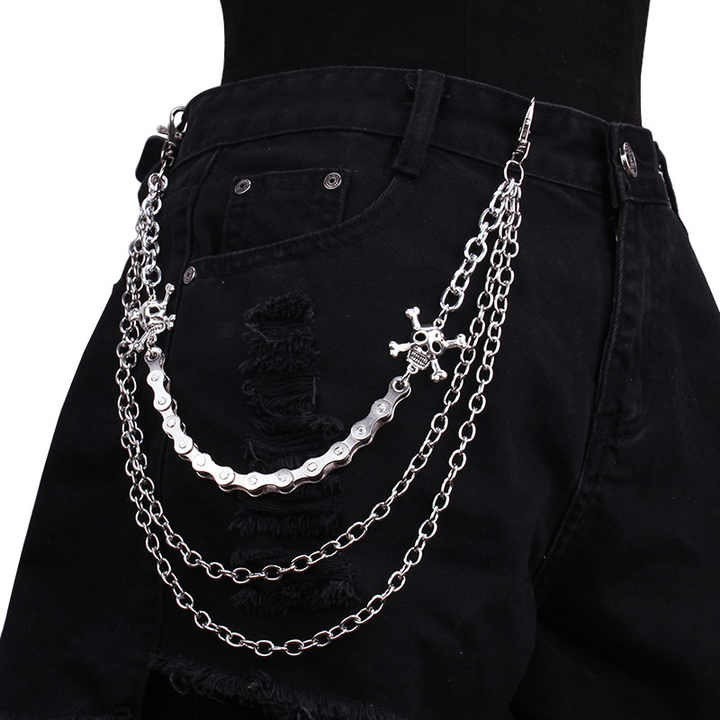 Mens Hip Hop Jewelry Jeans Chain Wallet Purse Custom Skull Head Strap ...