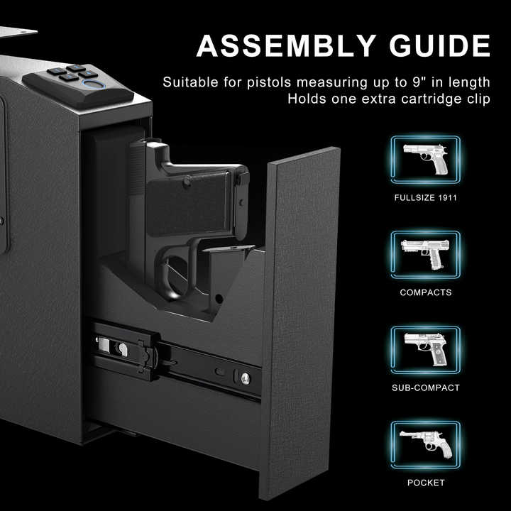 Biometric Gun Safe for Mounted,Gun Safe Box Quick Access Safe With Led ...