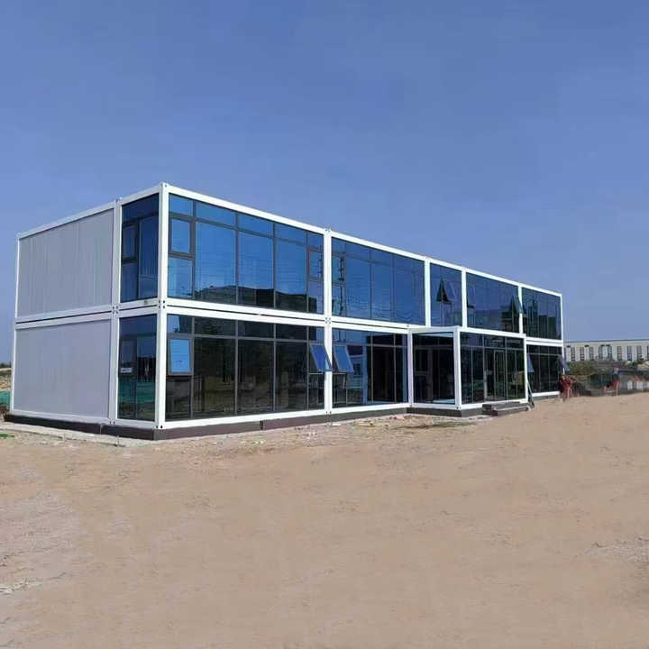 Secure High-End Glass Curtain Wall Shipping Container Office House ...