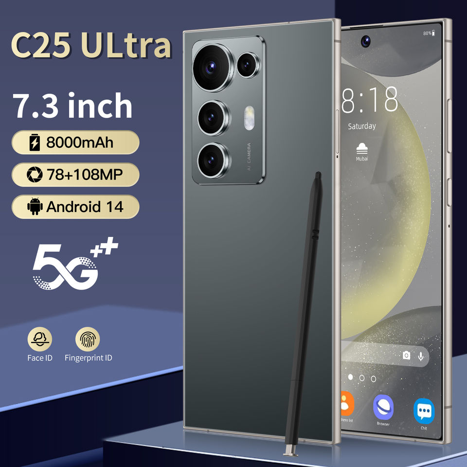S25 Ultra Android 14 MTK Deca Core 90Hz Smartphone 7.3 Inch HD Screen ...