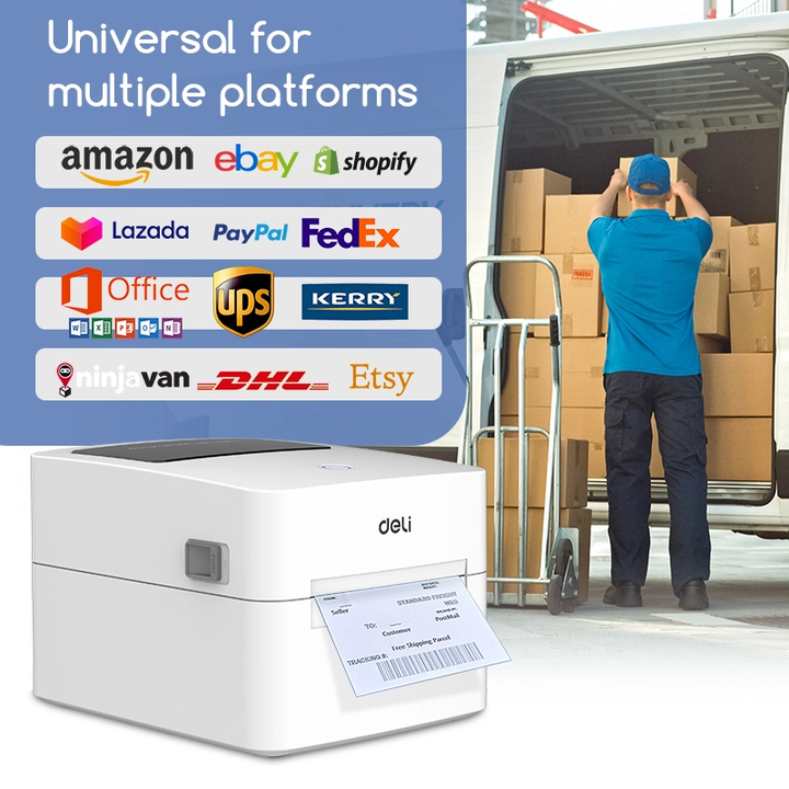 Deli DL-750W Thermal Label Printer - High Quality & Speed