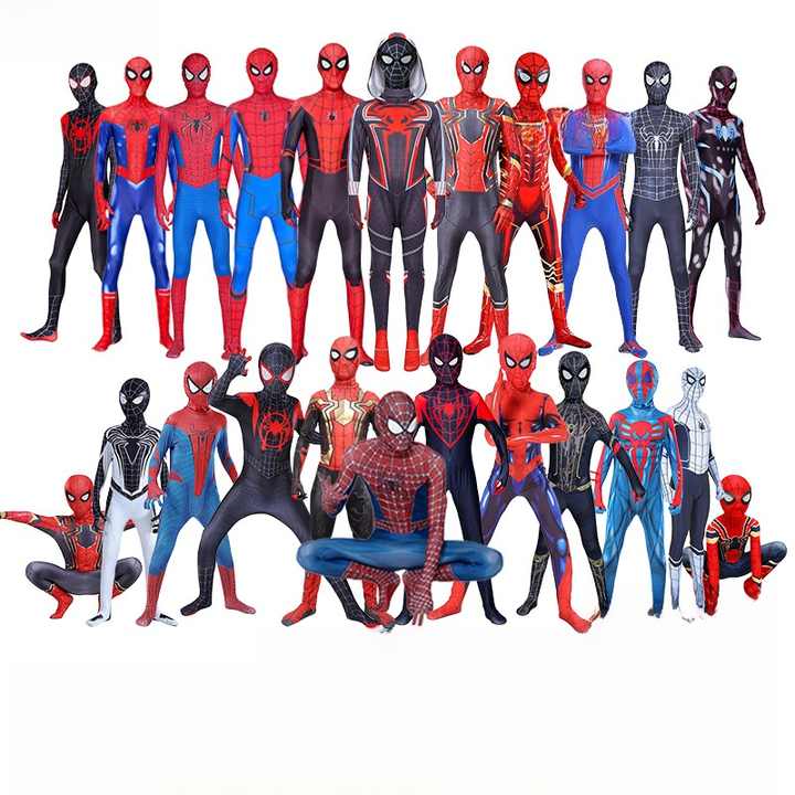 Anime Cosplay Superhero Spider Man Clothes Jumpsuit Outfit Spider-man ...